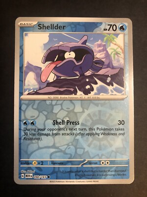 Pokemon TCG Shellder 090/165 Reverse Holo Scarlet & Violet 151 English ...
