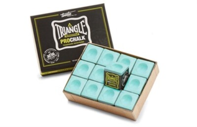 Green TRIANGLE PRO CHALK BOX OF 12 PIECES FOR THE SERIOUS PLAYER. Light ...