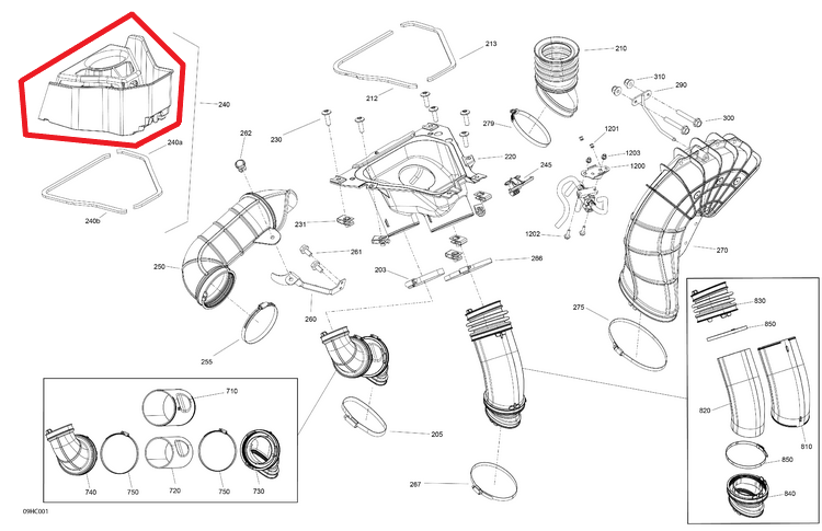 Can-Am Maverick Turbo CVT Airbox Air Intake Filter | 706600416 ...
