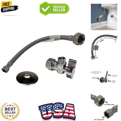 Complete Toilet Set Valve 1/2 in. NOM Inlet x 3/8 in. OD Compression ...