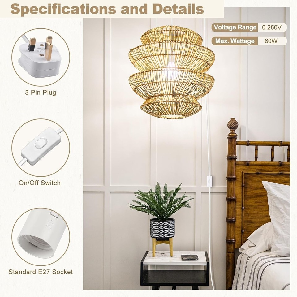 E27 Lampholder, Pendant Light Ceiling Lighting Fitting, Suspended ...