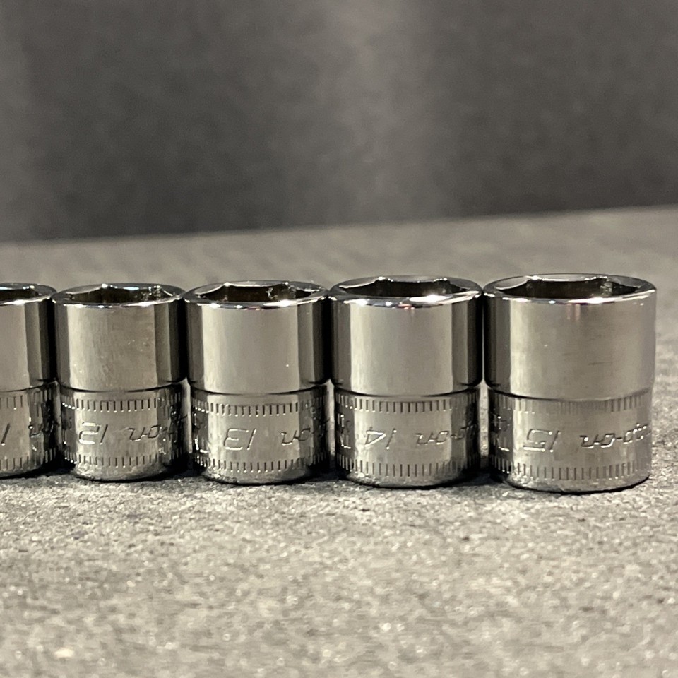 MINT Snap-on Tools 1/4" Flank Drive METRIC SHALLOW 6-point Sockets SET ...