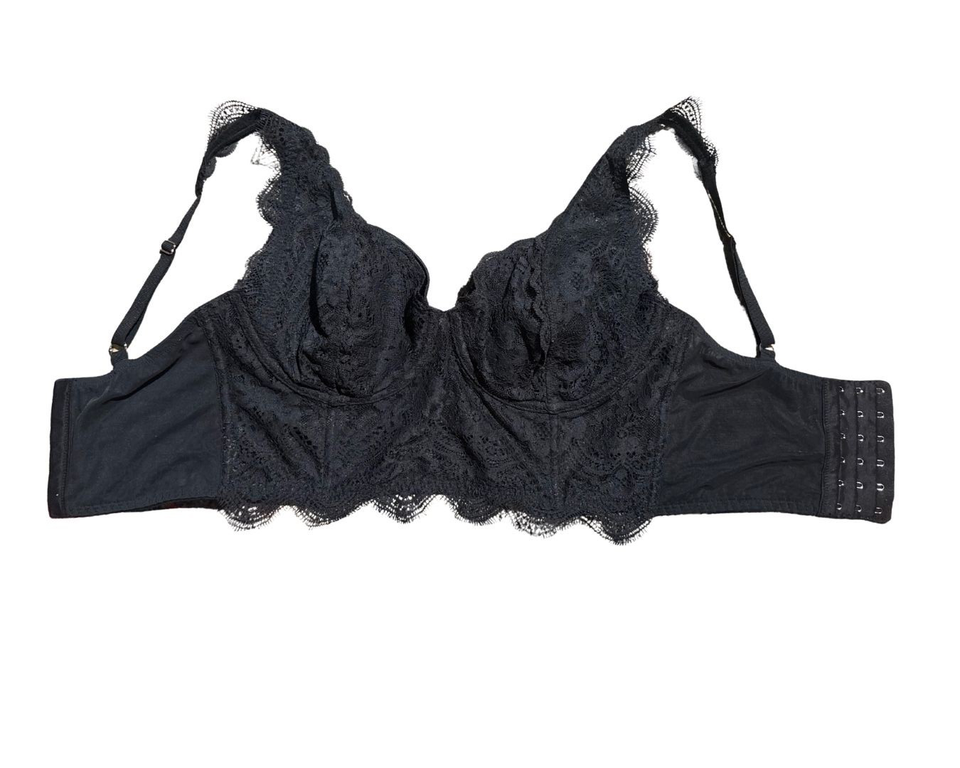 Victoria Secret Dream Angels Black Lace Corset Bustier Hook Mesh Top ...