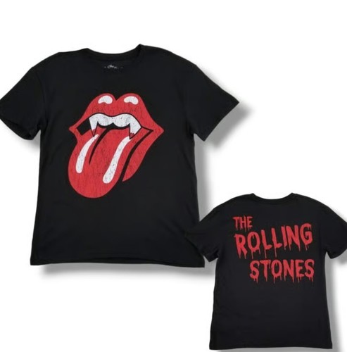 Reprint The Rolling Stones Vampire Teeth Womens T-shirt Halloween Blood ...