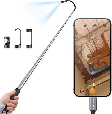 USB-C Borescope Inspections Telescopic Pole Camera Fit for Android and ...