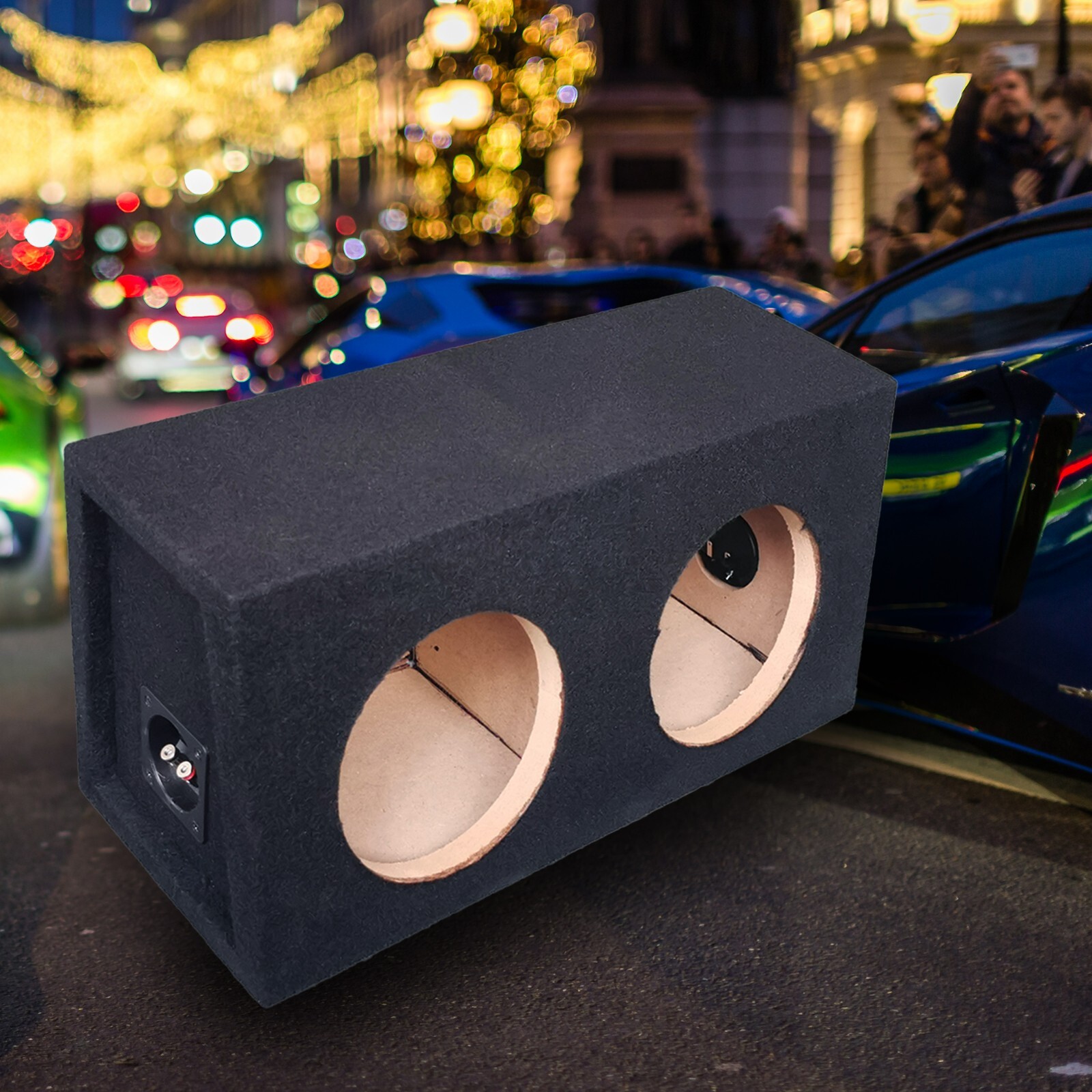 Heavy Duty Angle Dual 8" Sealed Subwoofer Enclosure Car Audio Speaker ...