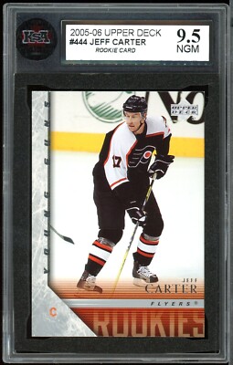2005-06 Upper Deck Young guns #444 Jeff Carter Rookie Card KSA 9.5 NGM ...