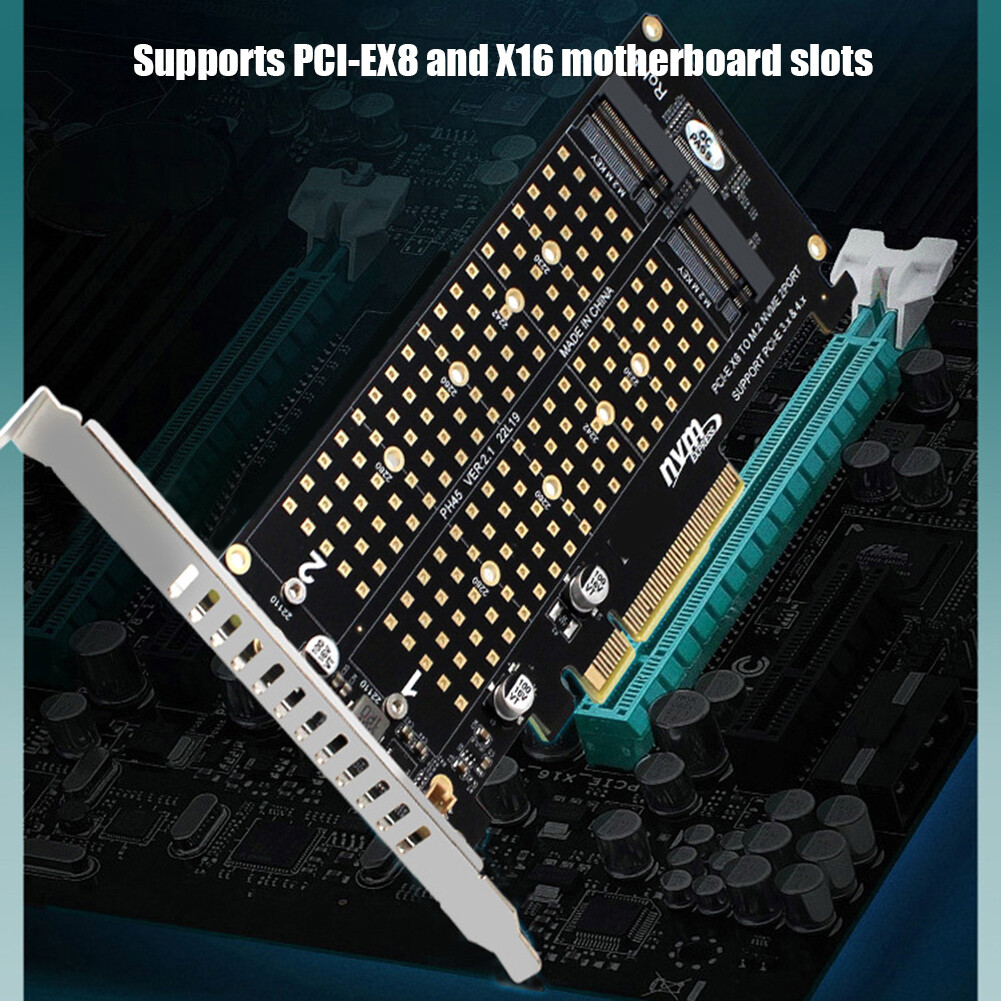 PCIEX8 To NVME M.2 MKEY Add On Card 2x32Gbps Transfer Speed Adapter ...