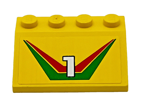 LEGO 2513 Vehicle Mudguard 3x4 Slope Number 1 Red/Green Stripe (Sticker ...