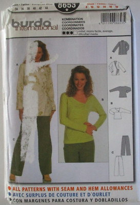 Burda Sewing Pattern #8653, US Sizes: 8-18, Tops & Pants by Verlag ...