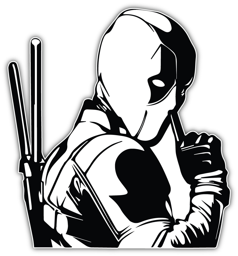 Deadpool Silhouette Cartoon Sticker Bumper Decal - ''SIZES'' | eBay