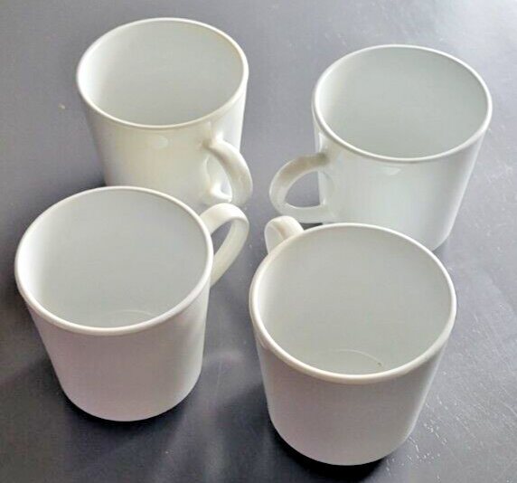 Vintage Pyroceram Tableware by Corning - All White Tea Coffee Cups Set ...
