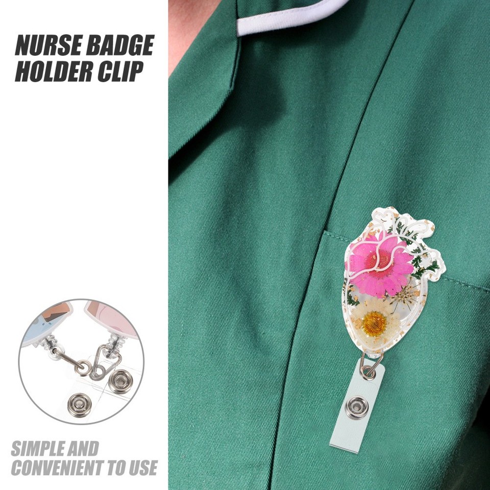 Reusable Badge Holder Clip Pediatric Nurse Reel Retractable Aesthetic ...