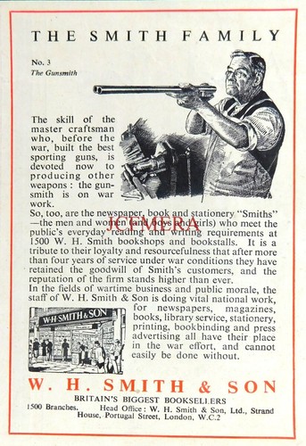 WW2 W. H. SMITH & Son Booksellers Advert #3, Small Original 1944 Print ...