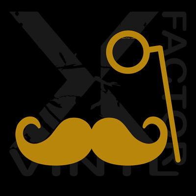 Monocle & Mustache Classy Gentleman Dicut Vinyl Decal 14 COLORS - 2 ...