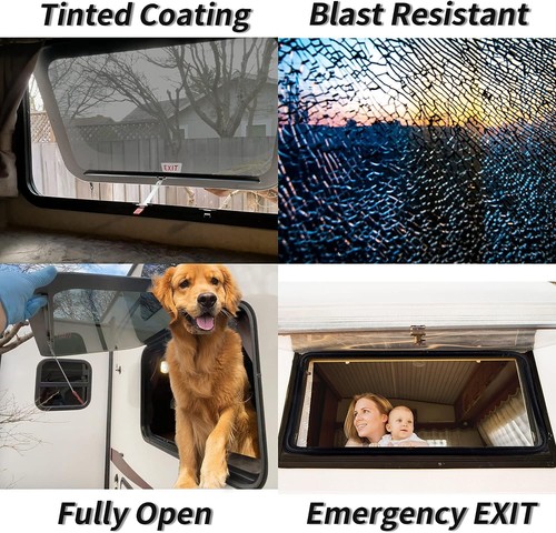 RV Emergency 30"x20" Exit Window for Cargo Trailer Glass Window w/Trim ...
