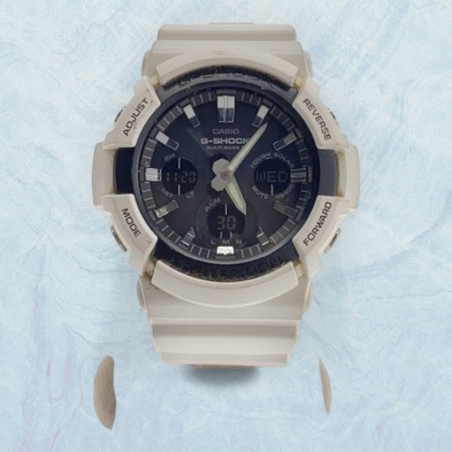 CASIO Solar G-Shock Digital- Rubber Watch Black White Men 1301 for sale ...