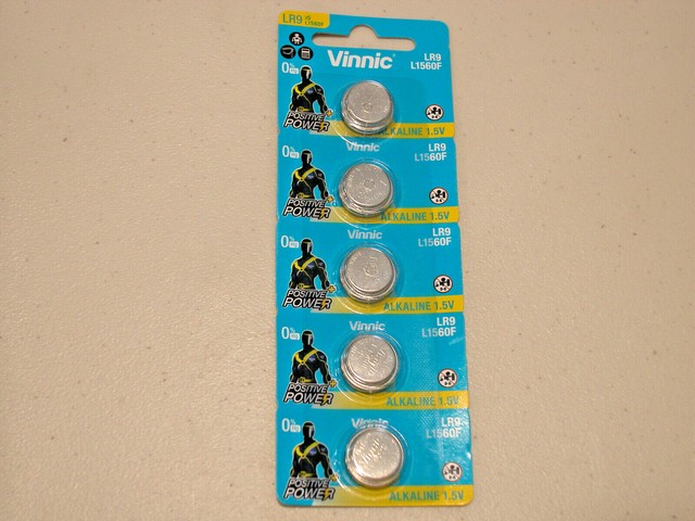 Vinnic L1560 LR9 1.5-Volt Alkaline Button Battery 5 Pcs for sale online ...