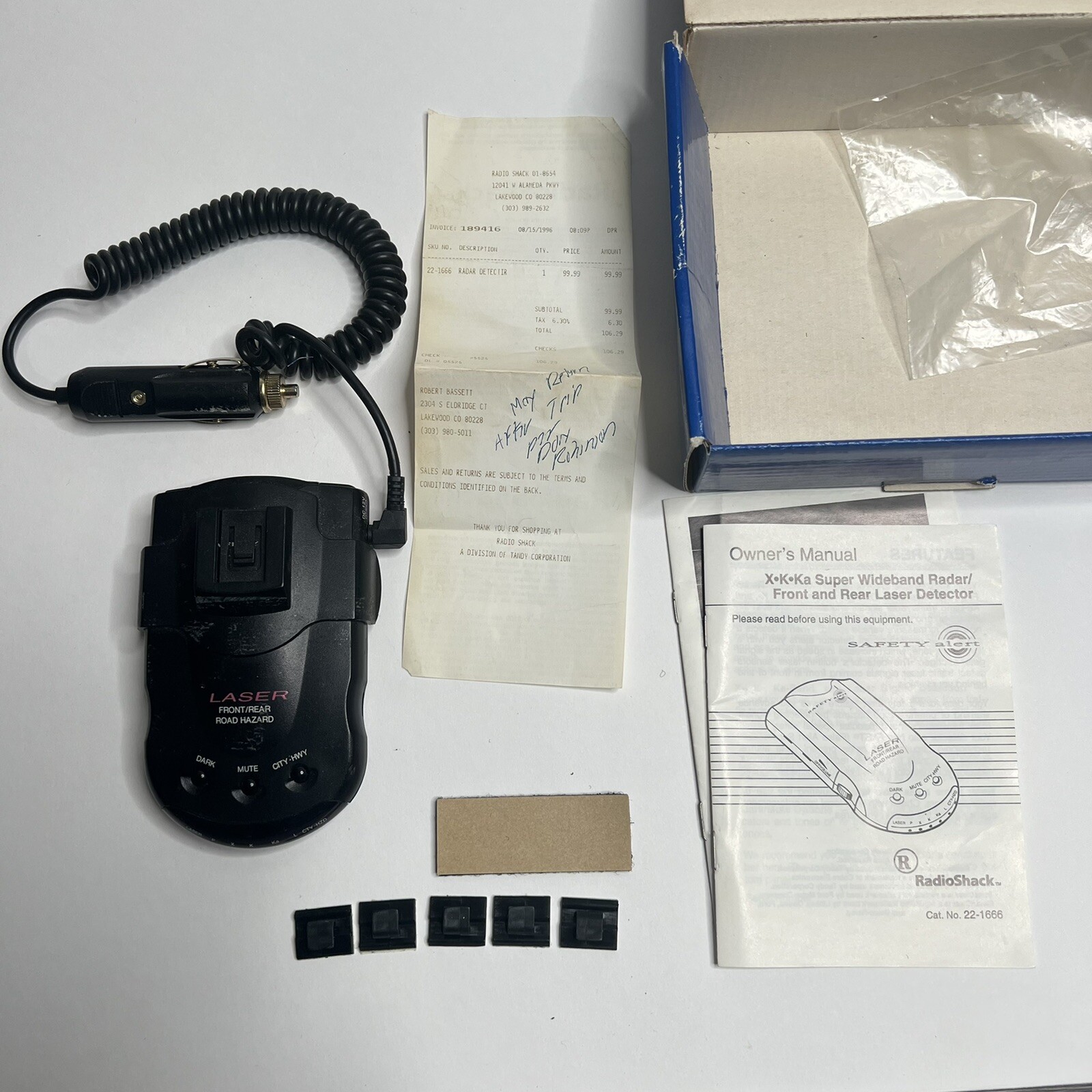 RadioShack X- K- Ka Superwide Radar & Laser Detector Catalog # 22-1666 ...