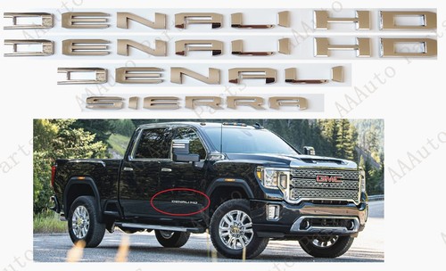 4PC Set Chrome DENALI HD DENALI SIERRA Emblems Fit GMC Sierra 2500hd ...
