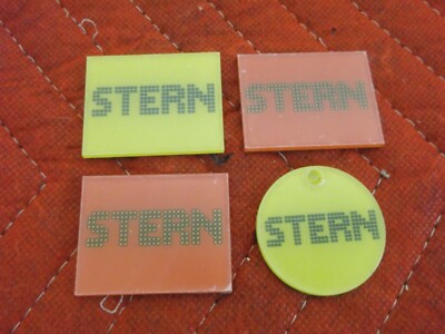 VINTAGE STERN PINBALL COIN DOOR INSERTS & KEY FOB LOT OF 4 NEW | eBay