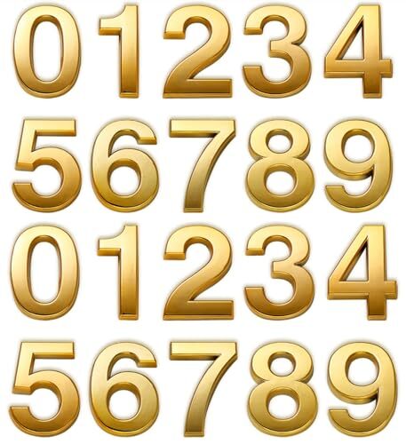 Mailbox Numbers Gold, 2 Inch Address Sign Number Stickers for 2" 20 ...