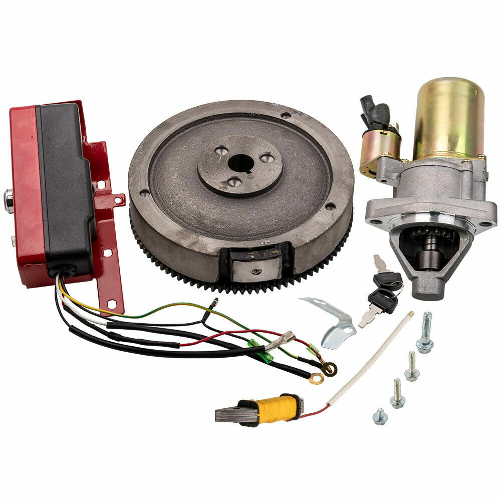Electric Start Kit Starter Motor Flywheel Switch Honda Electric Start