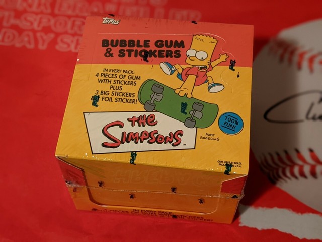 The Simpsons Topps Cards Case of 24 Packs Stickers and Bubble Gum MINT ...