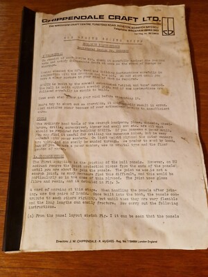 Rare Original Instructions for 1986 Chippenale Sprite Rowing Skiff Boat ...