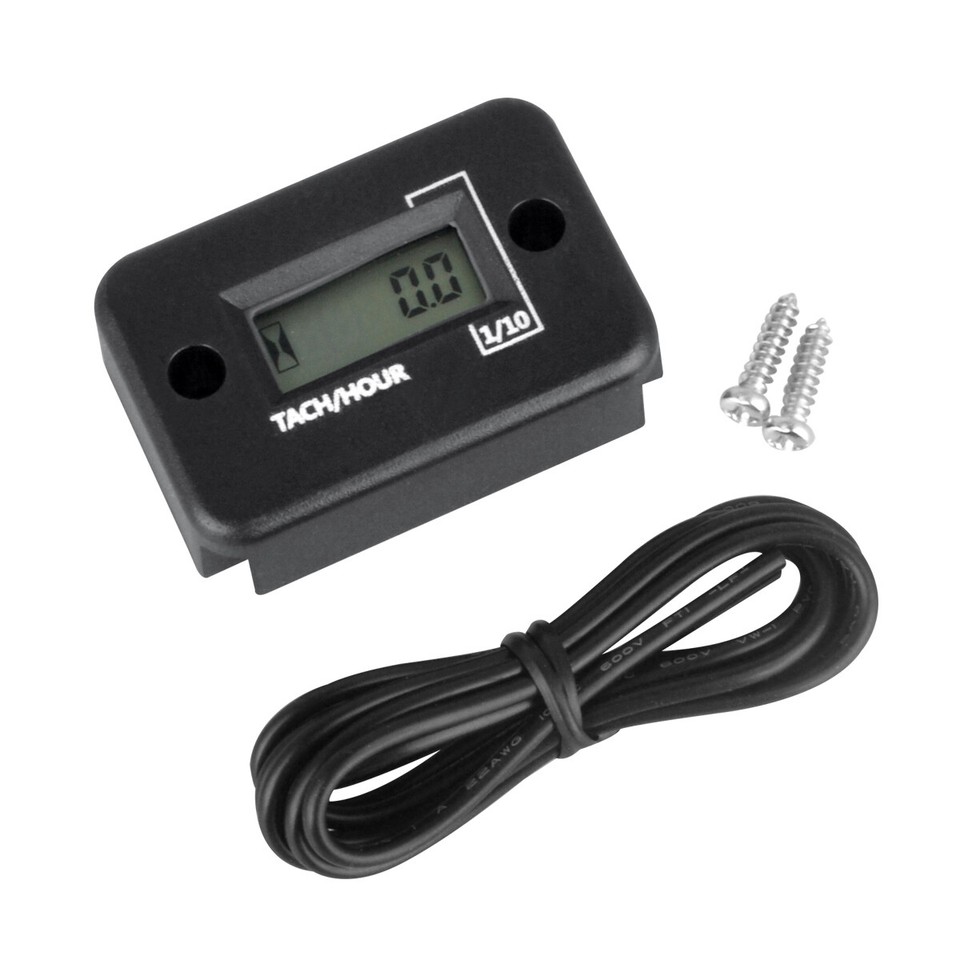 Waterproof Digital Tachometer Tach Hour Meter Gauge LCD for 2 Stroke ...