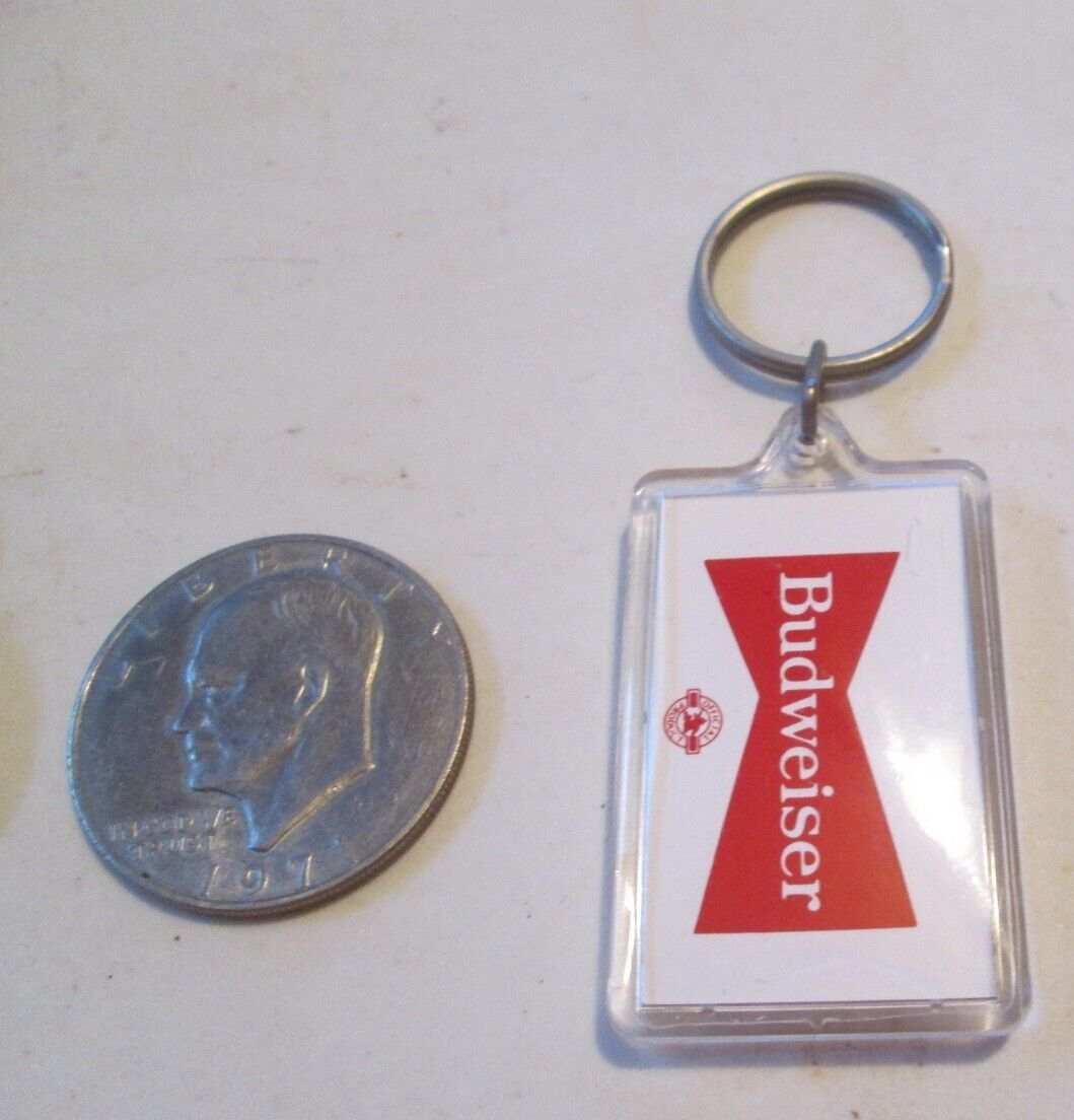 VINTAGE PLASTIC Budweiser Beer Advertising Key Ring Key Chain KEYCHAIN ...