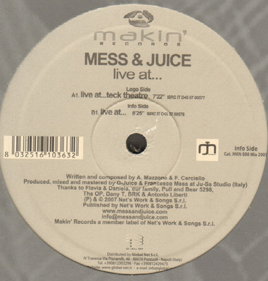 Mess & Juice - Live At - Makin' - 2007 - Italy - Mkn 008 | eBay Australia