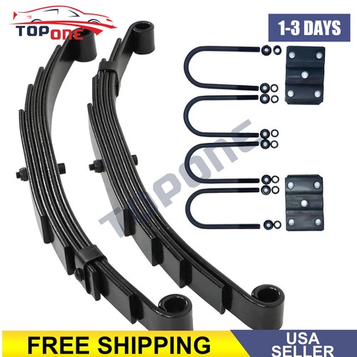 For 6000lbs 6K Single Trailer Axle 5 Leaf Double Eye Leaf Springs + U ...