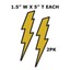 YELLOW LIGHTNING BOLT PATCH, ELECTRIC ZAP APPLIQUE, FLASH BOLT STRIKE ...