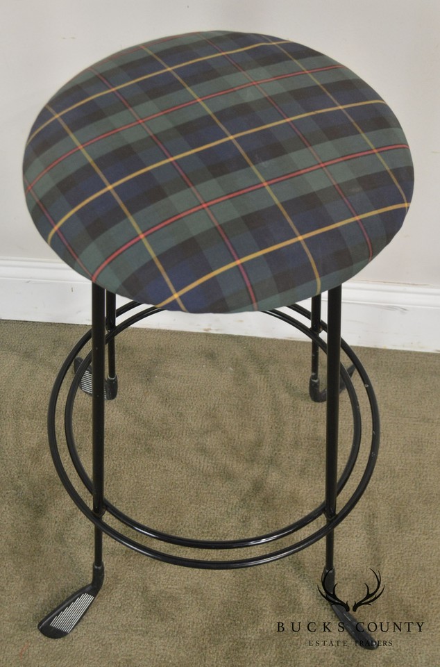 Custom Pair Iron Golf Club Counter Bar Stools | eBay