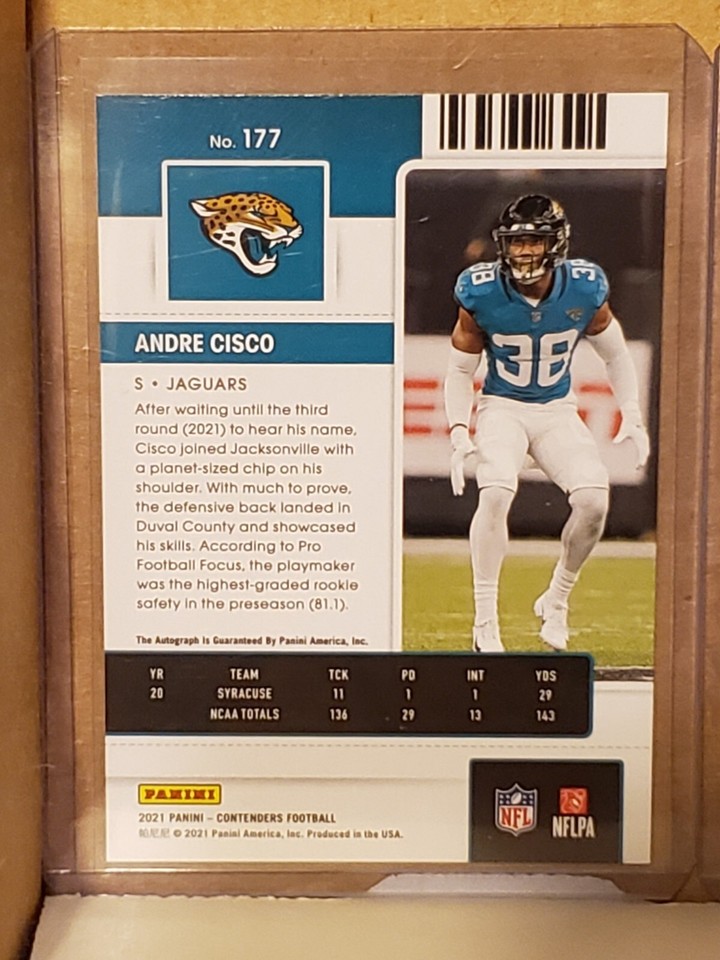Andre Cisco 2021 Contenders Rookie Ticket Autograph Jacksonville ...