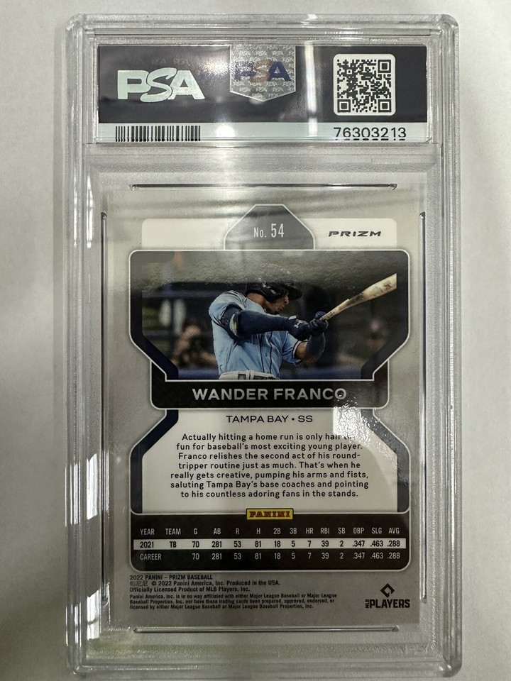 2022 Prizm Red/White/Blue Wander Franco Rookie Card #54 PSA 9 Mint | eBay
