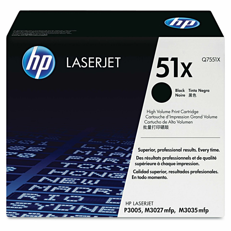 HP 51X (Q7551X) Black Toner Cartridge Dual Pack 2 Cartridges ...