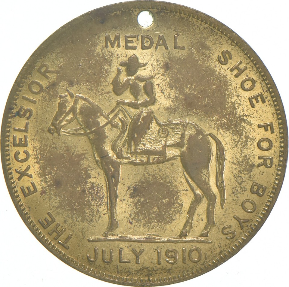 Good Luck Token 1910 Excelsior Shoe Co. Boy Scouts Medal Coin Swastika ...