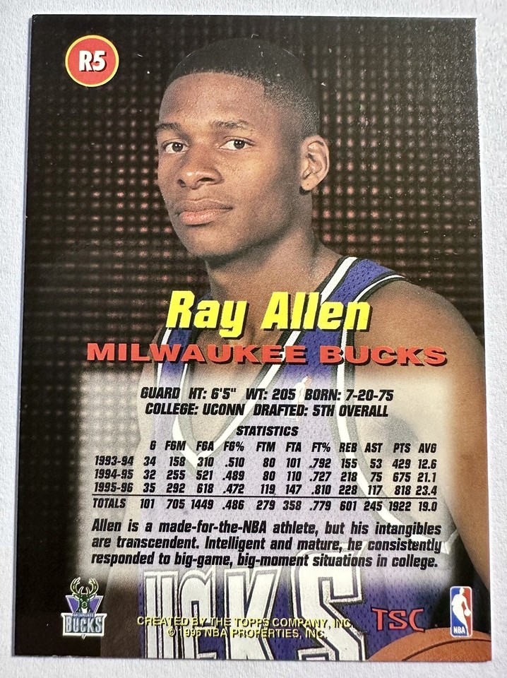 1996-97 Stadium Club Ray Allen Rookie #R5 | eBay