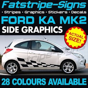 to fit FORD KA MK2 GRAPHICS STRIPES DECALS STICKERS CAR VINYL ST STREET ...