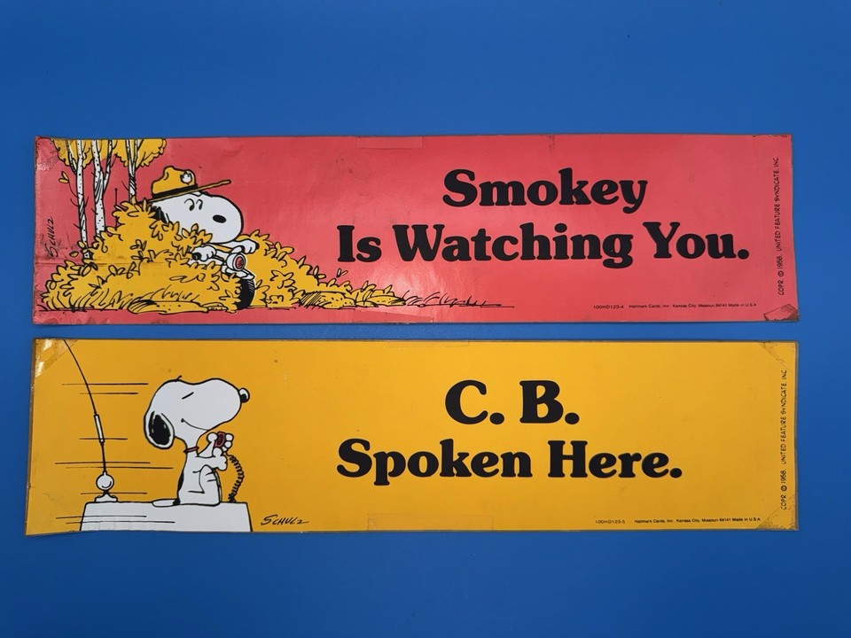 VINTAGE SNOOPY PEANUTS BUMPER STICKER CB RADIO. 1970'S | eBay