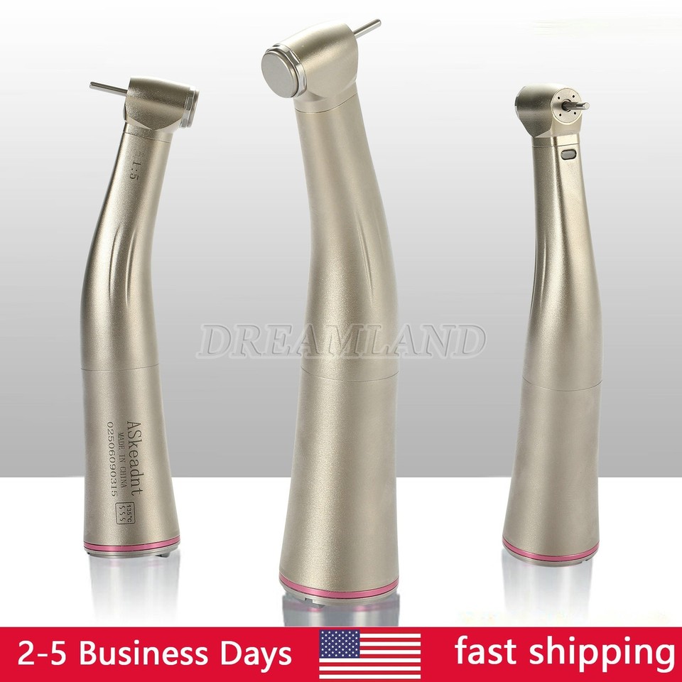 Dental 1:5 High Speed Contra Angle Electric Handpiece Fiber Optic Mini ...