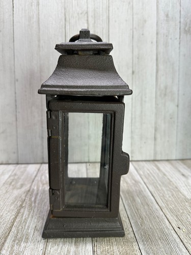 Vintage Mid Century Modern Cast Iron Candle Lantern Rustic Garden Decor ...