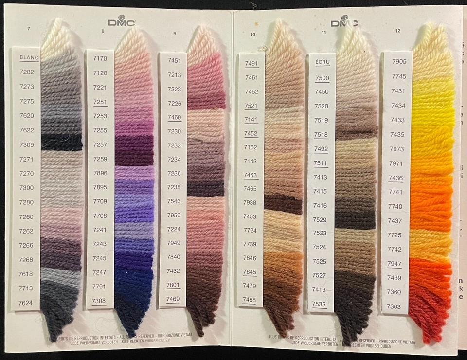 Needlecraft Supplies: DMC Laine Colbert Wool Color Card-thread color ...