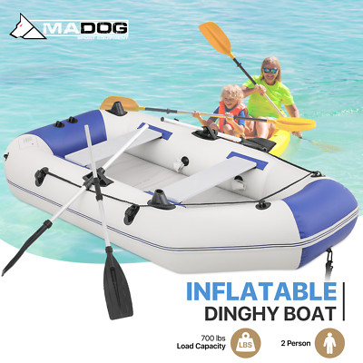 7.4ft Inflatable Tender Boat Fishing Rafting Pontoon Dive Rescue Dinghy ...