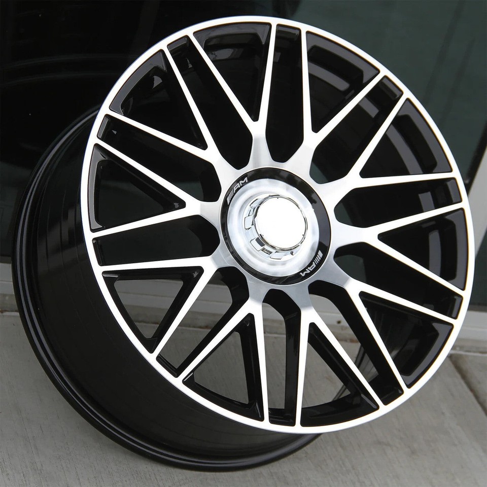 19" Machined Black Wheels Fits Mercedes C300 C350 E350 E300 S500 S550 ...