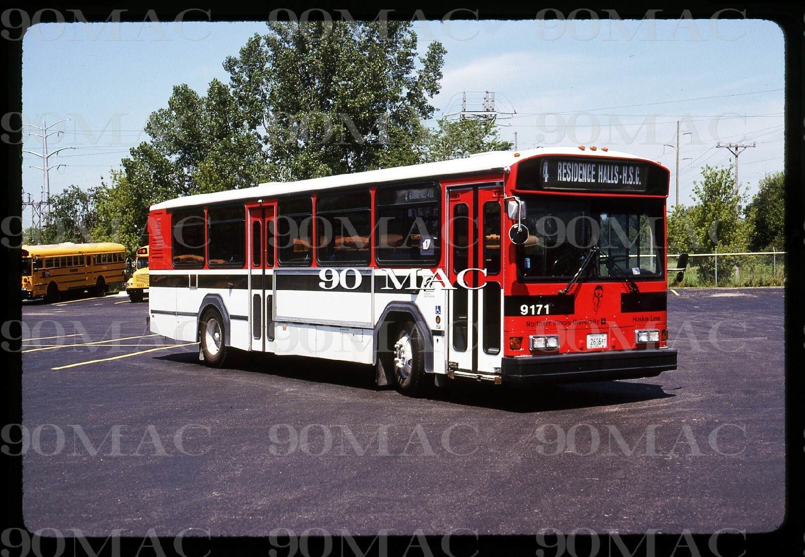 NIU-HUSKIE LINE. Gillig Bus #9171. DeKalb (IL). Original Slide 1996. | eBay