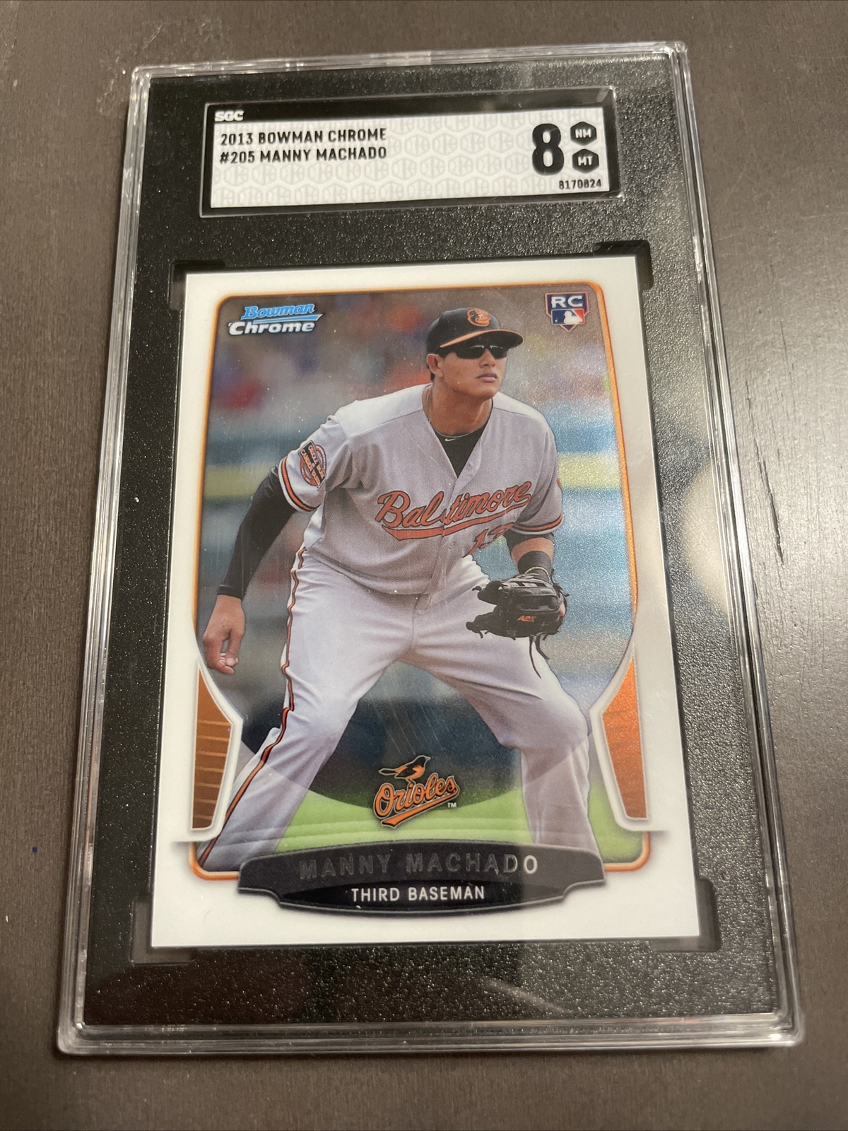 2013 Bowman Chrome Manny Machado #205 Rookie Card RC PADRES SGC 8 SLAB ...
