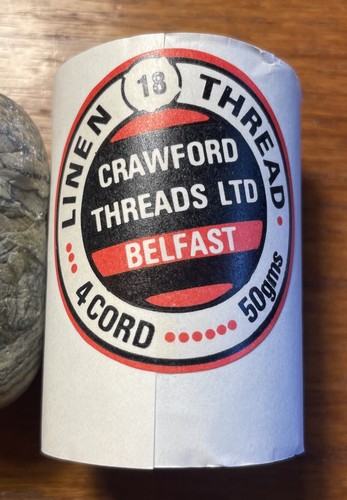 Linen Thread CRAWFORD THREADS LTD Waxed Belfast Ireland 4 Cord 50 gms ...